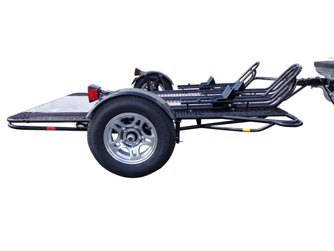 Trinity MT3 Motorcycle Trailer Stand, Store or Roll Ride-Up 3-Rail ...
