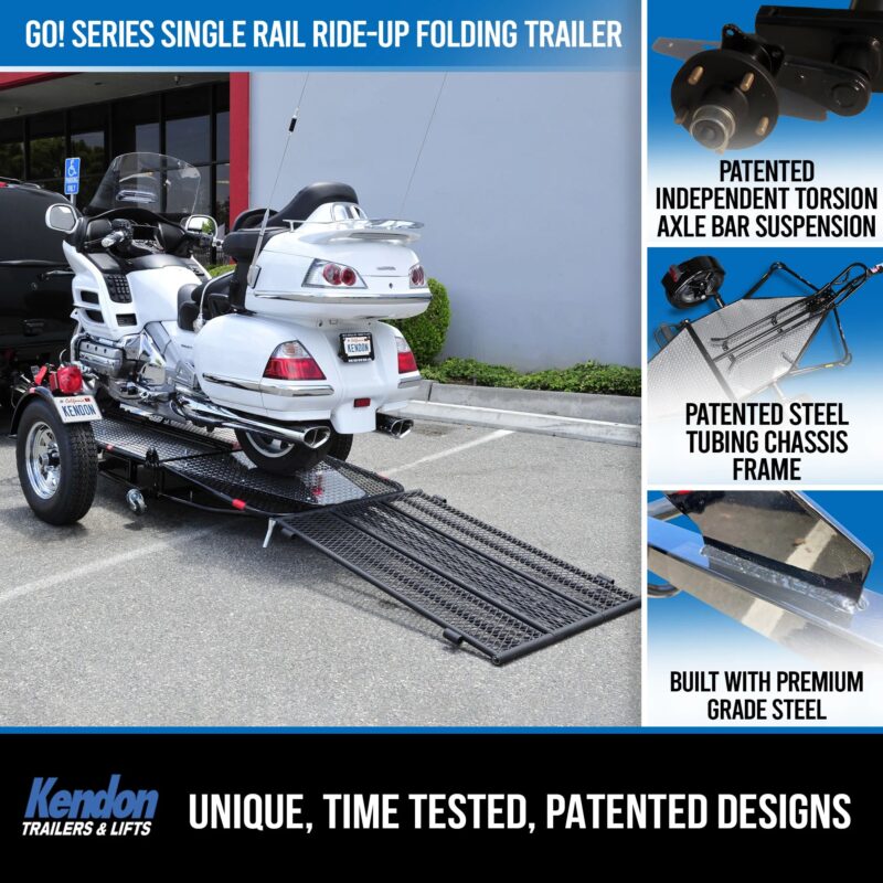 Go! Series Single Rail Ride-Up Folding Motorcycle Trailer – AUTOLIFTS