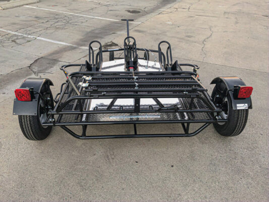 Trinity MT3 Motorcycle Trailer Stand, Store or Roll Ride-Up 3-Rail ...