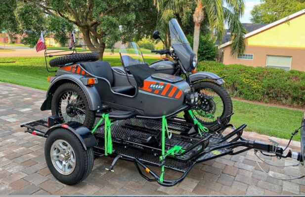 Trinity MT3 Motorcycle Trailer Stand, Store or Roll Ride-Up 3-Rail ...