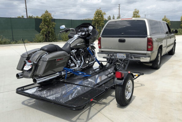 Trinity MT3 Motorcycle Trailer Stand, Store or Roll Ride-Up 3-Rail ...