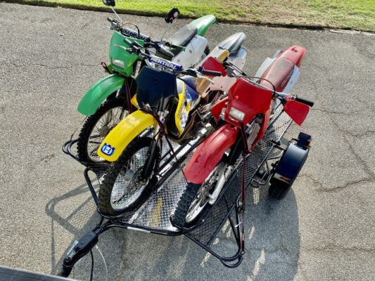 Trinity MT3 Motorcycle Trailer Stand, Store or Roll Ride-Up 3-Rail ...